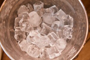 nugget-pebble-small-ice-cubes-in-glass-top-down - Hunting Waterfalls
