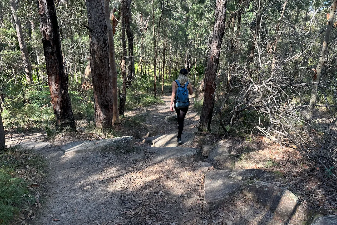 woman-walking-down-slightly-steeper-section-of-karloo-pools-track ...